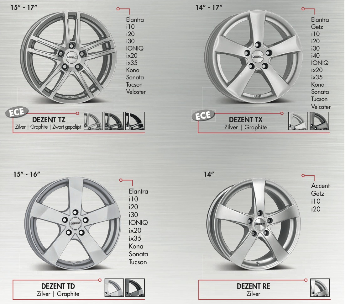 Car specific wheels: Hyundai › Autocenter De Rudder: Tires, rims and ...